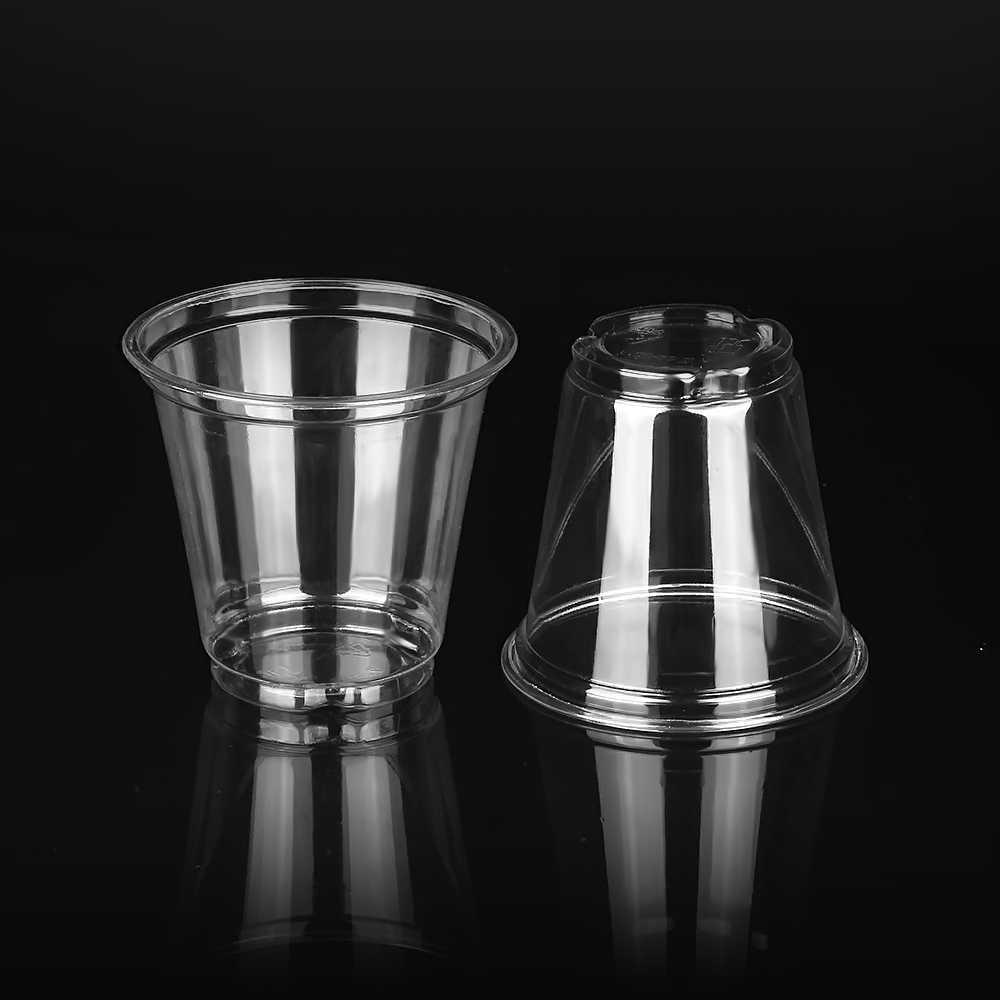 PLA Compostable Clear Cold cups with Domed Lids and Flat Lids - AHCOF