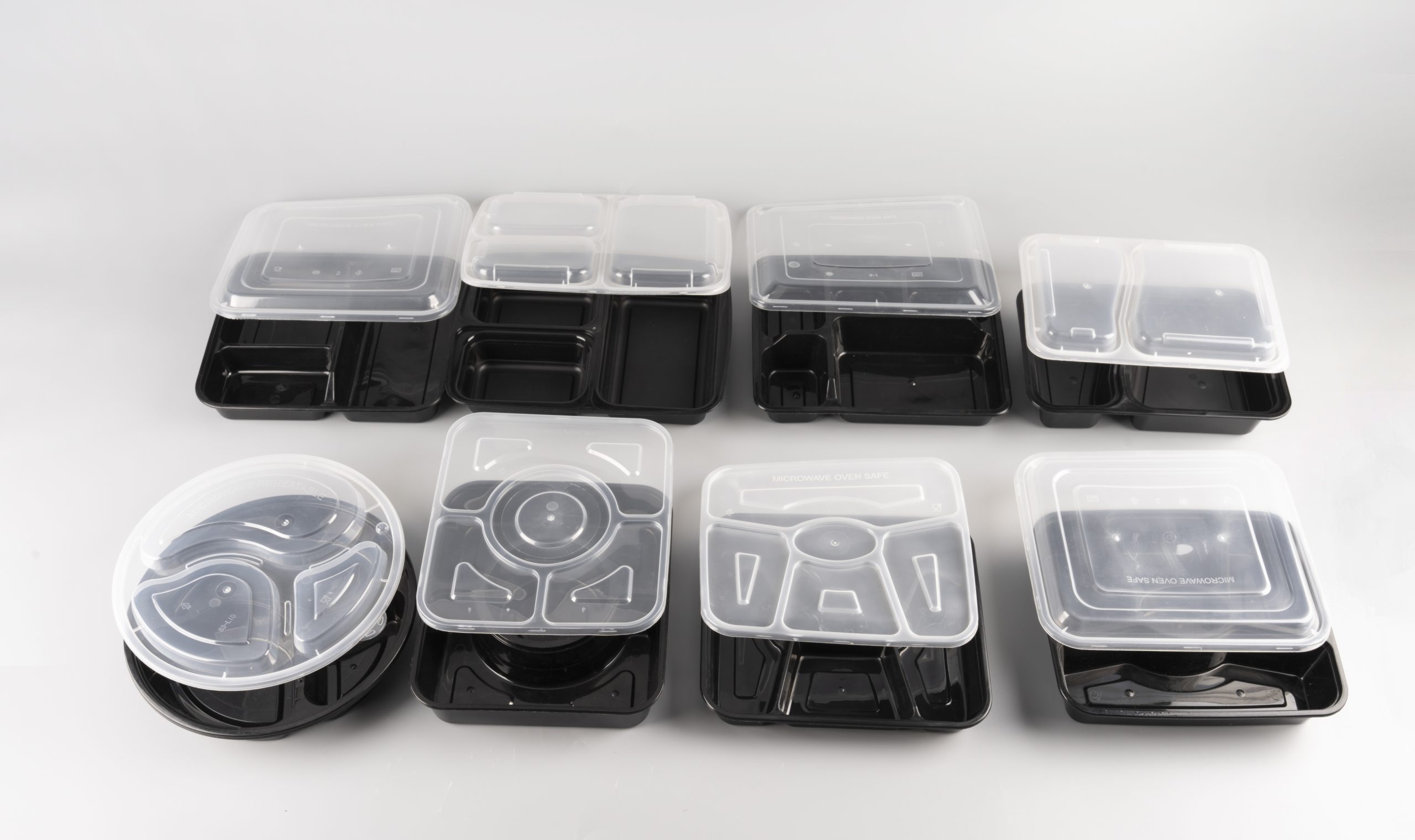 PP Multi Compartment Microwave Food Containers with Lids - AHCOF