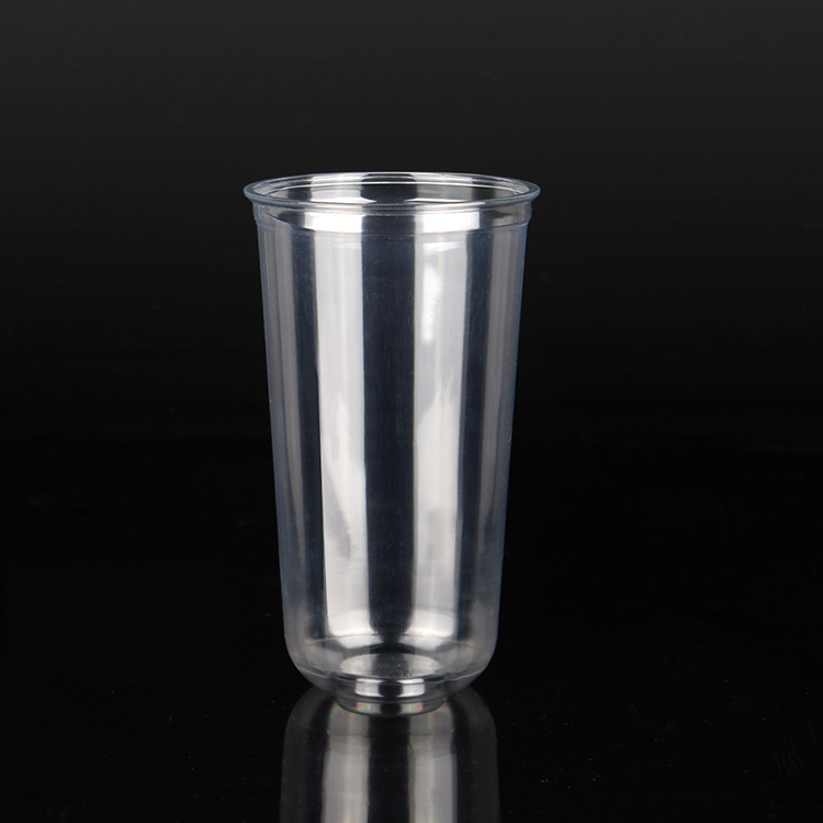 PLA Compostable Clear U shape cups with lids - AHCOF